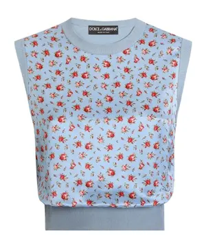 Dolce & Gabbana Sleeveless Floral Knit Top