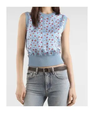Dolce & Gabbana Sleeveless Floral Knit Top