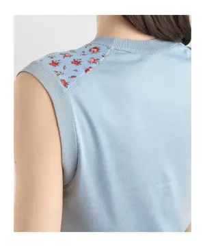 Dolce & Gabbana Sleeveless Floral Knit Top