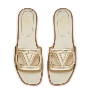 Valentino Garavani Vlogo Slide Sandals - Nude