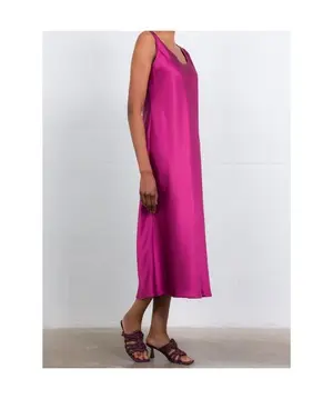 Max Mara Sleeveless V-neck Pleated Midi Dress
