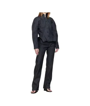 MUGLER Lace-up Straight Jeans