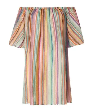Missoni Off-shoulder Zigzag Pattern Cover-up - Multicolor