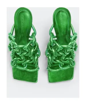 Bottega Veneta Metallic Chain-embellished Stretched Mules