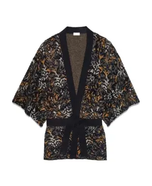 Saint Laurent V-neck Belted Cardigan - Black