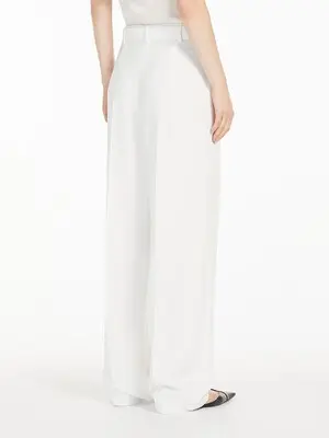 Max Mara Neottia Belted Wide Leg Trousers - White