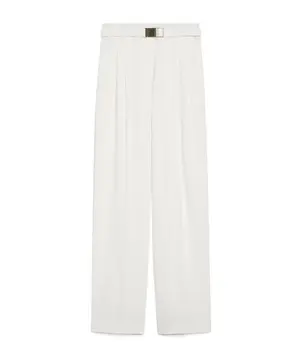 Max Mara Neottia Belted Wide Leg Trousers - White