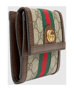 Gucci Ophidia Gg Snap Buttoned Wallet - Green