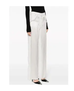 Blumarine Frayed Edge Straight Leg Jeans