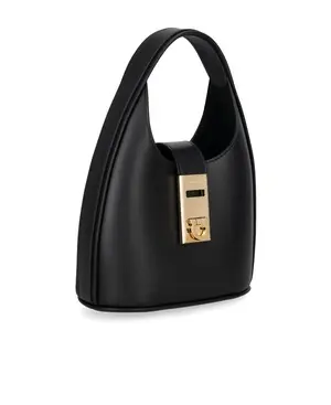 FERRAGAMO Logo Details Satchel - Black