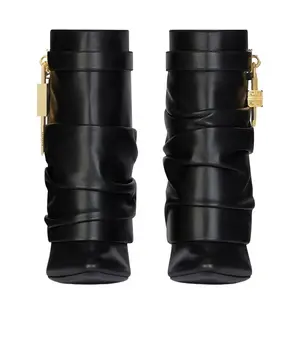 Givenchy Shark Lock Stiletto Ankle Boots In Nappa Leather