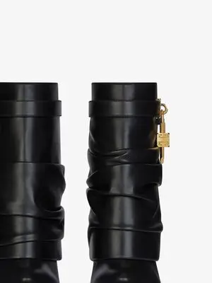Givenchy Shark Lock Stiletto Ankle Boots In Nappa Leather