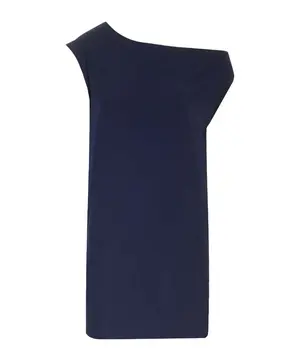 Norma Kamali Asymmetrical Shoulder Drop Mini Dress