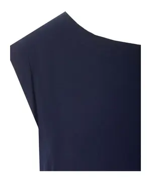 Norma Kamali Asymmetrical Shoulder Drop Mini Dress