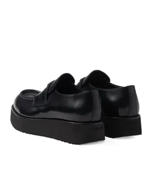 Prada Leather Loafers With Enamel Logo Detail