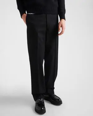 Prada Leather Loafers With Enamel Logo Detail