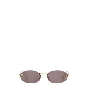 Fendi Oval Logo Sunglasses - Gray