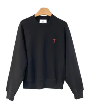 AMI Paris Round Collar Logo Sweatshirt - Black