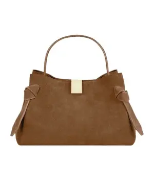 Yuzefi Gyoza Suede Cross Body Bag - Cognac
