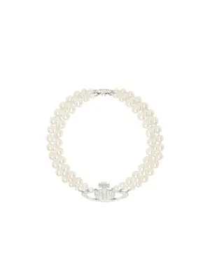 VIVIENNE WESTWOOD Three Row Embellished Choker - White