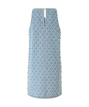 Pinko Sleeveless Embellished Mini Dress - Blue