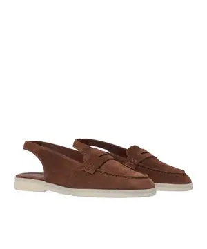 SCAROSSO Leila Slingback Loafers - Brown