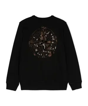 Stone Island Logo-print Organic Cotton Sweatshirt