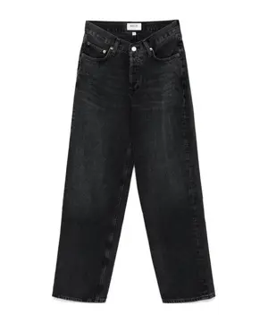 AGOLDE V-waist Baggy Straight Jeans - Black