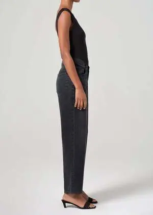 AGOLDE V-waist Baggy Straight Jeans - Black