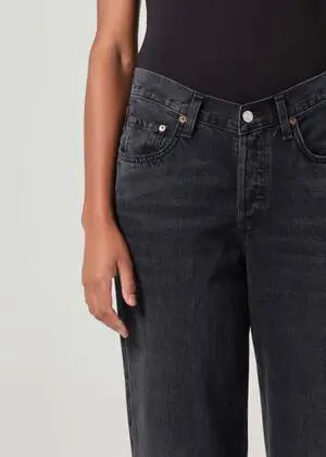 AGOLDE V-waist Baggy Straight Jeans - Black