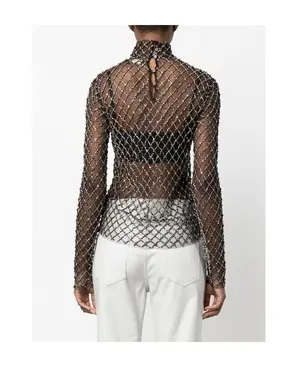 Isabel Marant Étoile High-neck Embellished Long-sleeved Blouse - Gray