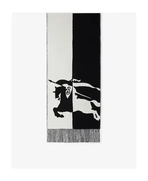 Burberry Equestrian Knight Wool-cashemere Scarf