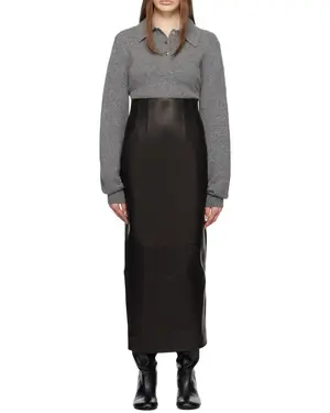 Khaite Loxley High-waisted Midi Skirt - Black