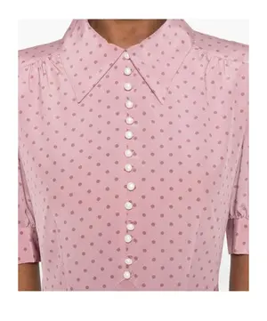 Alessandra Rich Polka Dot Satin Midi Dress