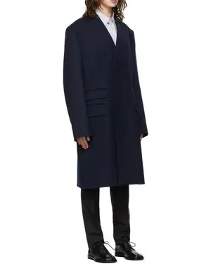 MAISON MARGIELA Collarless Single Breasted Coat