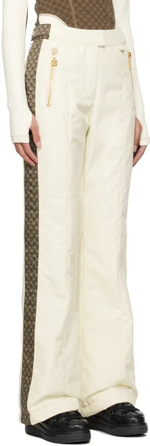 Balmain High Waist Ski Trousers With Side Stripe And Monogram Detail