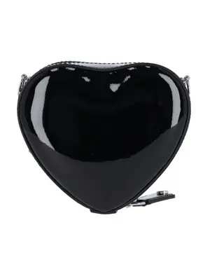 VIVIENNE WESTWOOD Heart Shoulder Bag With Metal Orb Logo - Black