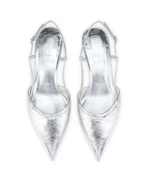 CHRISTIAN LOUBOUTIN Miss Z Slingina Pumps - Silver