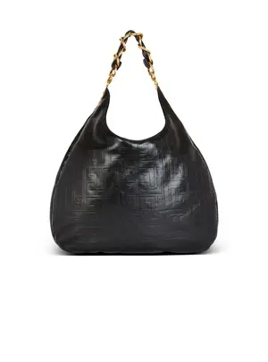 Balmain 1945 Soft Hobo Crinkled Tote Bag