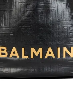 Balmain 1945 Soft Hobo Crinkled Tote Bag