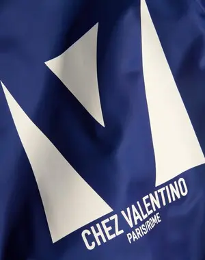 Valentino Garavani Logo Printed Zip-up Jacket - Blue