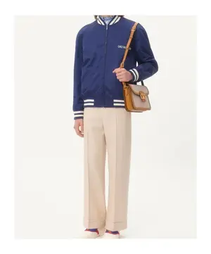 Valentino Garavani Logo Printed Zip-up Jacket - Blue
