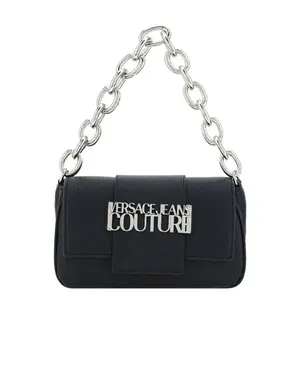 Versace Logo Plaque Chain Handle Shoulder Bag