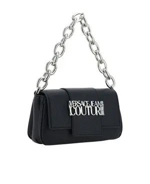 Versace Logo Plaque Chain Handle Shoulder Bag