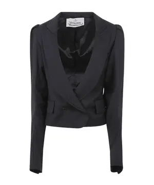 VIVIENNE WESTWOOD Double Breasted Cropped Jacket - Black
