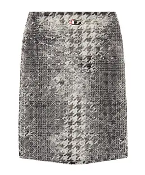 DIESEL® De-rathian-fsh Midi Skirt With Logo Detail - Black/dark Grey