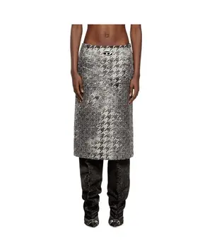 DIESEL® De-rathian-fsh Midi Skirt With Logo Detail - Black/dark Grey