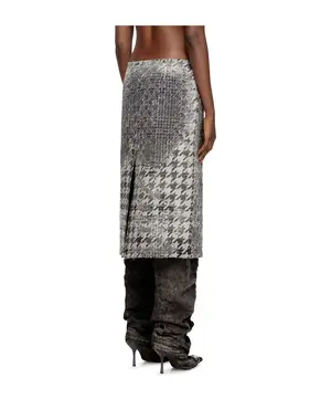 DIESEL® De-rathian-fsh Midi Skirt With Logo Detail - Black/dark Grey
