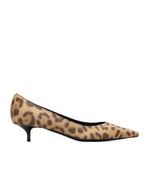 JIMMY CHOO Amelia Leopard Print Kitten Heels - Brown