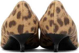 JIMMY CHOO Amelia Leopard Print Kitten Heels - Brown